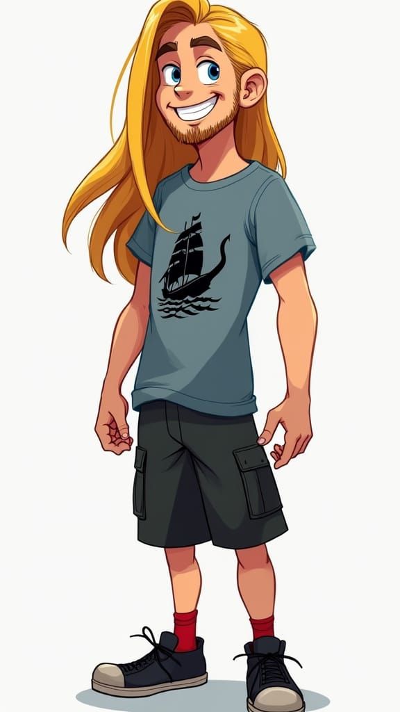 Quinton V-Shirt2 - Rayman Legends Cartoon Style Viking Warri...