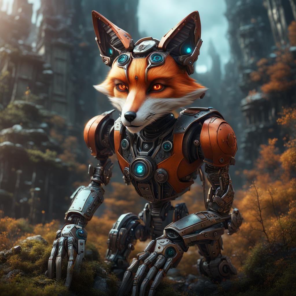 robot fox - AI Generated Artwork - NightCafe Creator