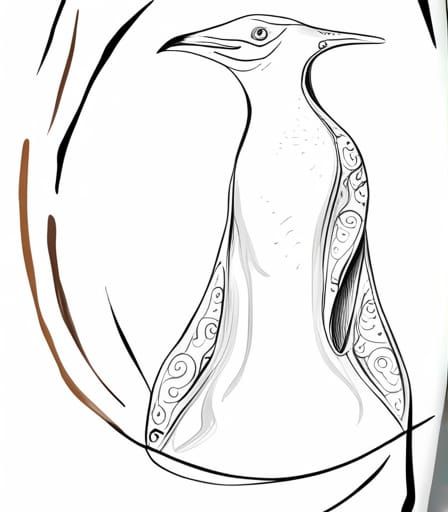 Black and grey penguin tattoo poorly drawn face 8k resolution quilling ...