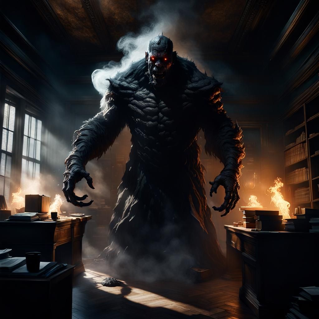 Shadow monster forms out of the darkness - AI Generated Artwork ...