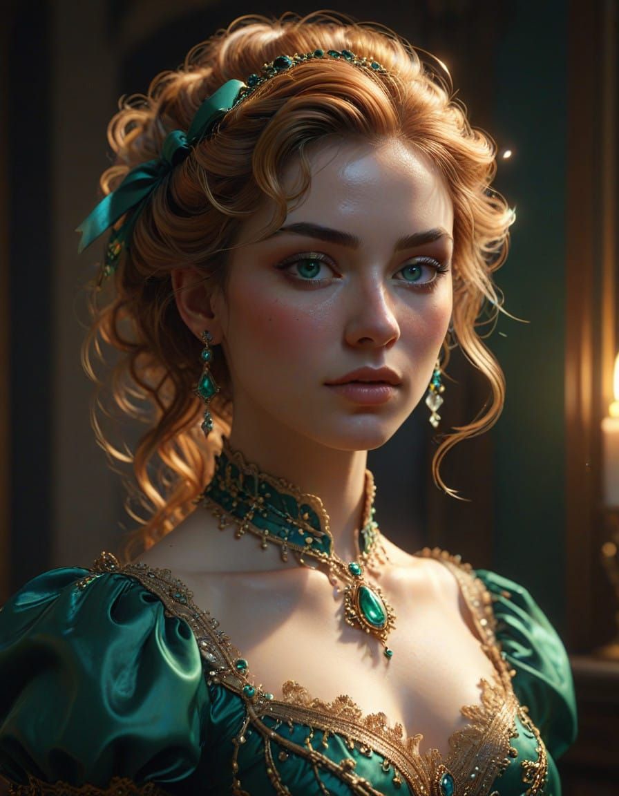 Pretty Countess - Golden Countess in Victorian Elegance