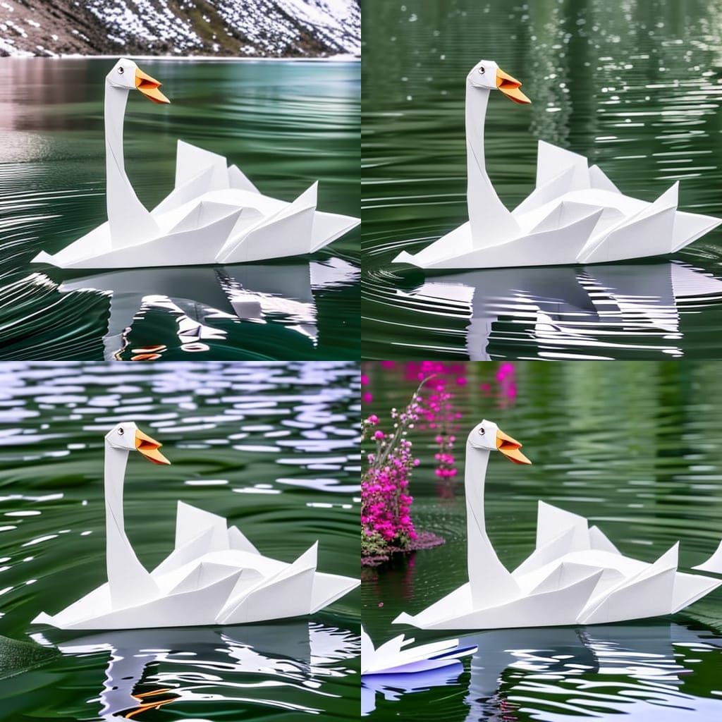 Origami swans - AI Generated Artwork - NightCafe Creator