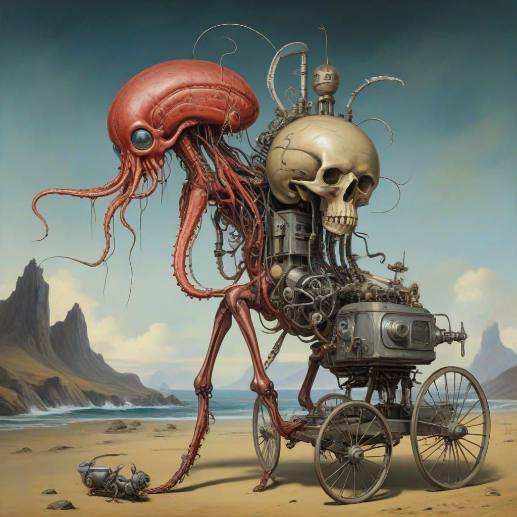 Cybernetic Biorobots with Tentacle and Mobile Brai... - AI Art