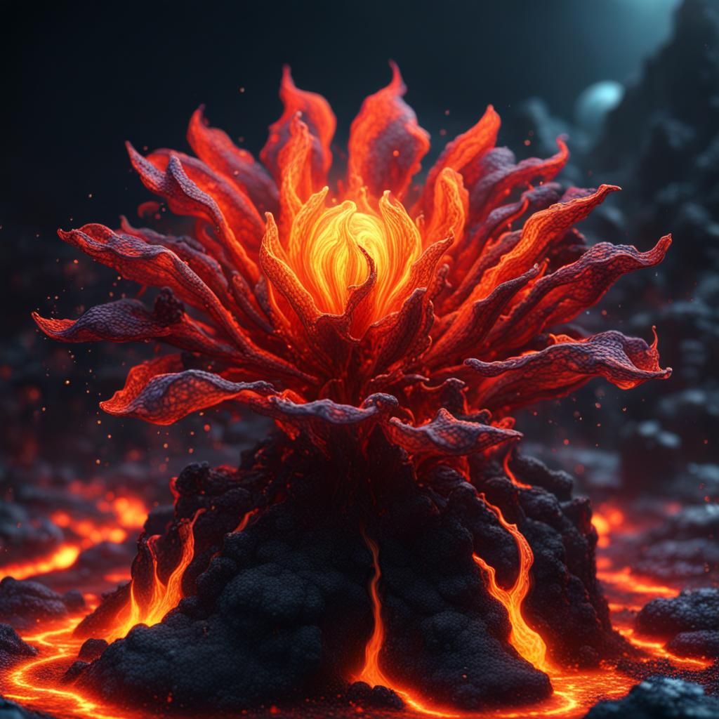 Mystical Lava Flower - AI Generated Artwork - NightCafe Creator