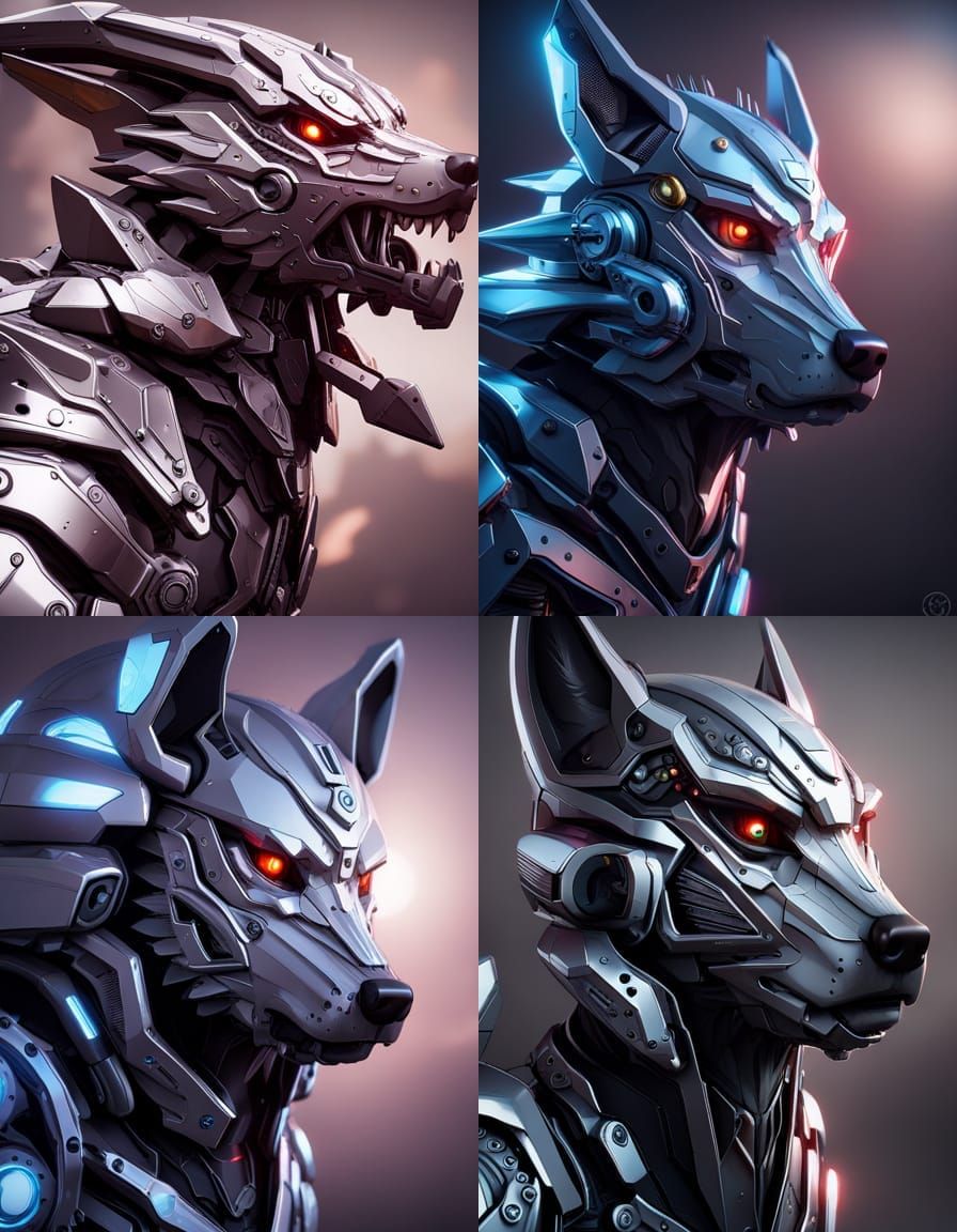 Mechanical Dog Portrait - AI Generated Artwork - NightCafe Creator