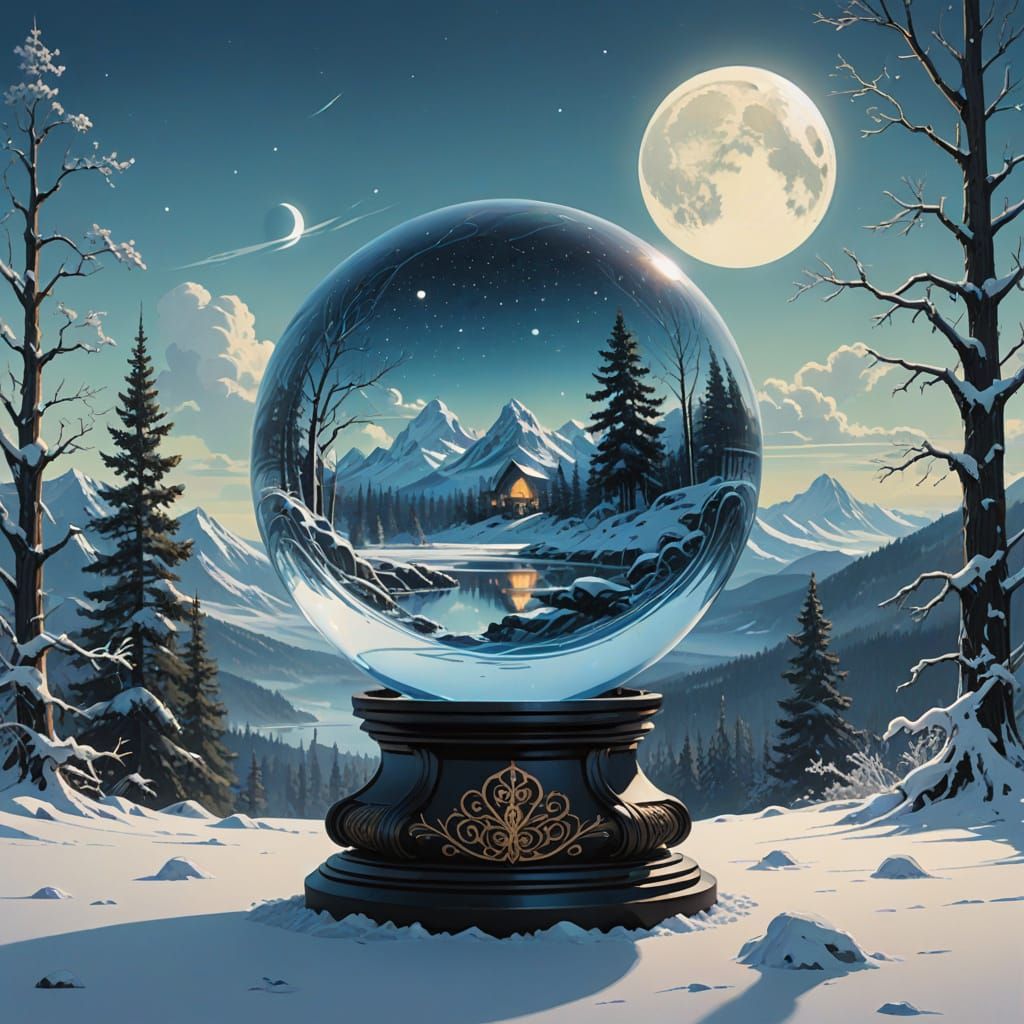 🔮Crystal ball 🔮 - Ethereal Crystal Ball Scene in Dreamlike...