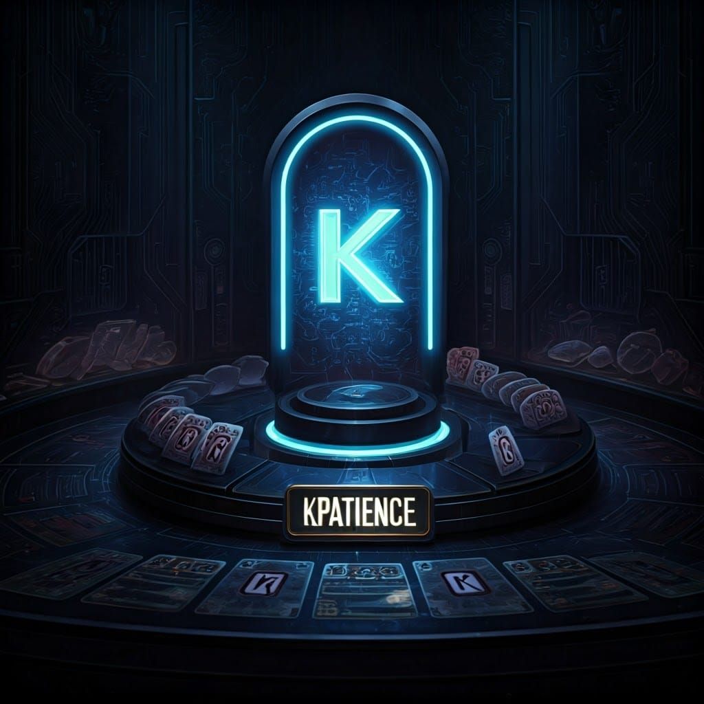 Cyberpunk Card Sorting Game with Illuminated K in ... - AI Art