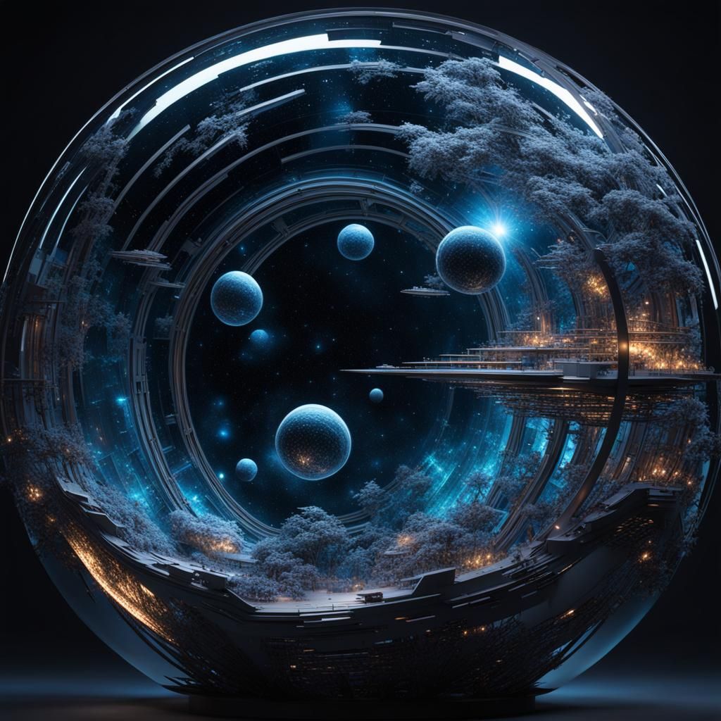 Galaxies inside a Perfect Sphere - AI Generated Artwork - NightCafe Creator