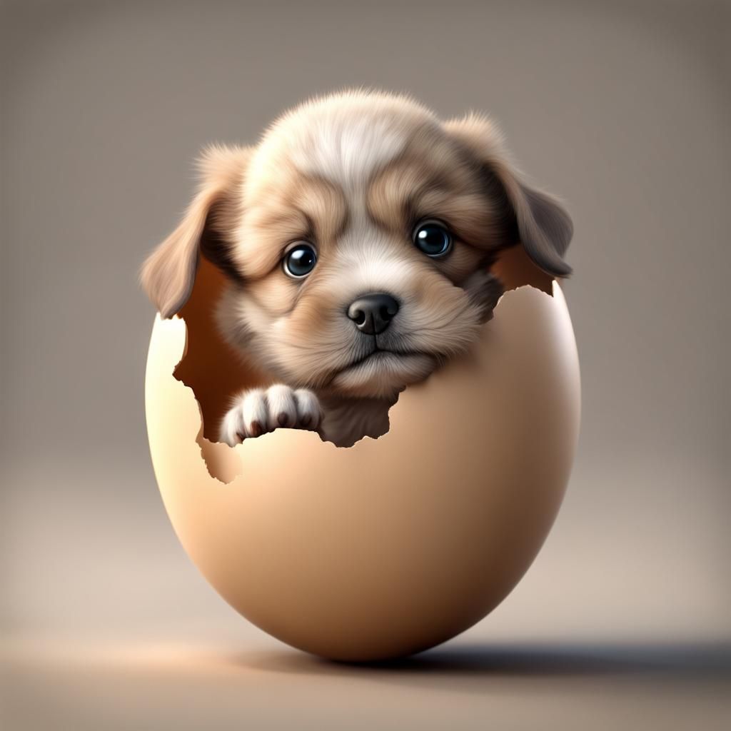 hatching puppy - AI Generated Artwork - NightCafe Creator