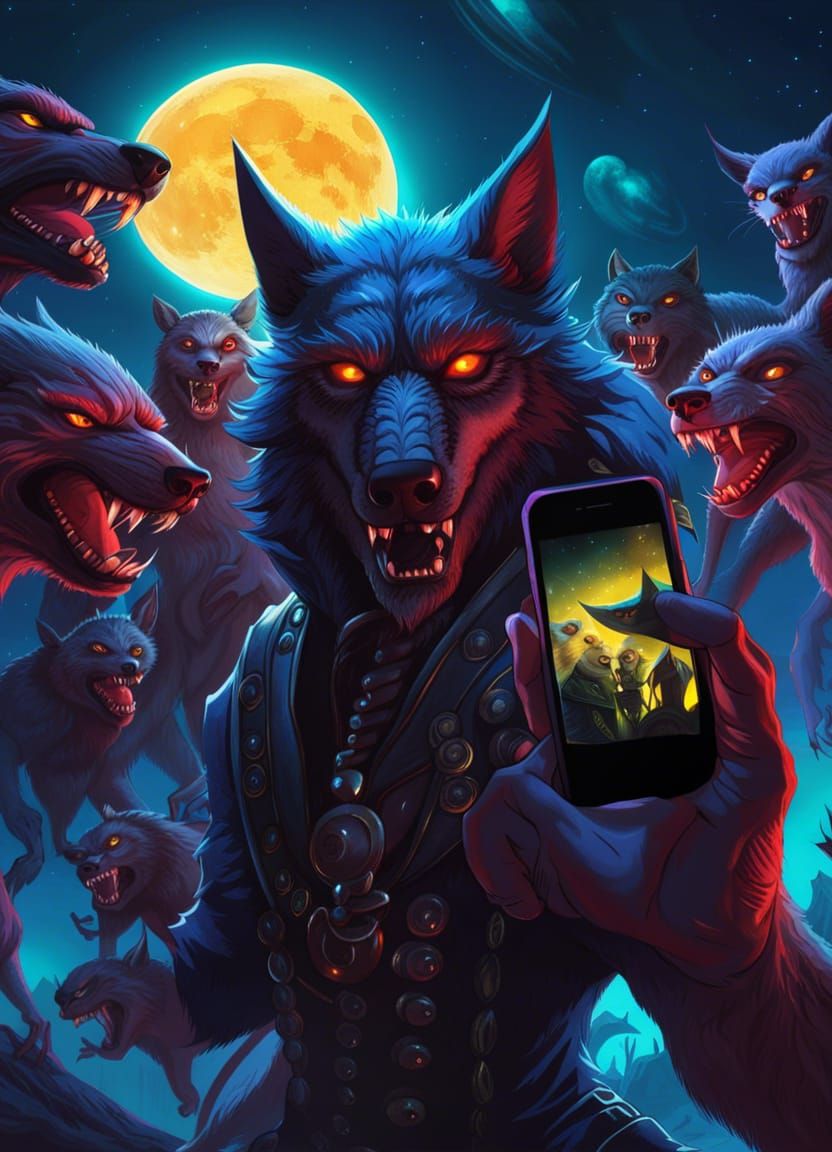 Werewolf selfie - AI Generated Artwork - NightCafe Creator