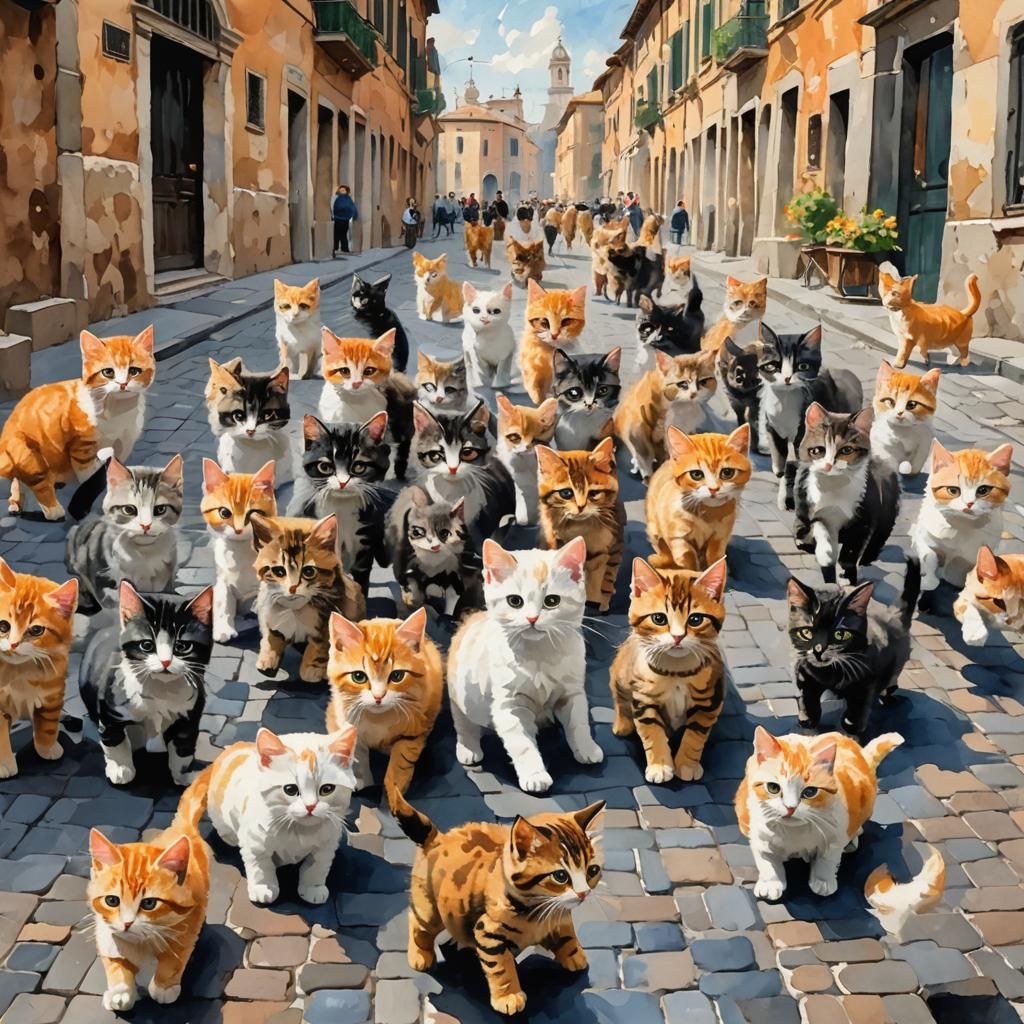 Cute kittens of all breeds and colors running though Rome's streets ...