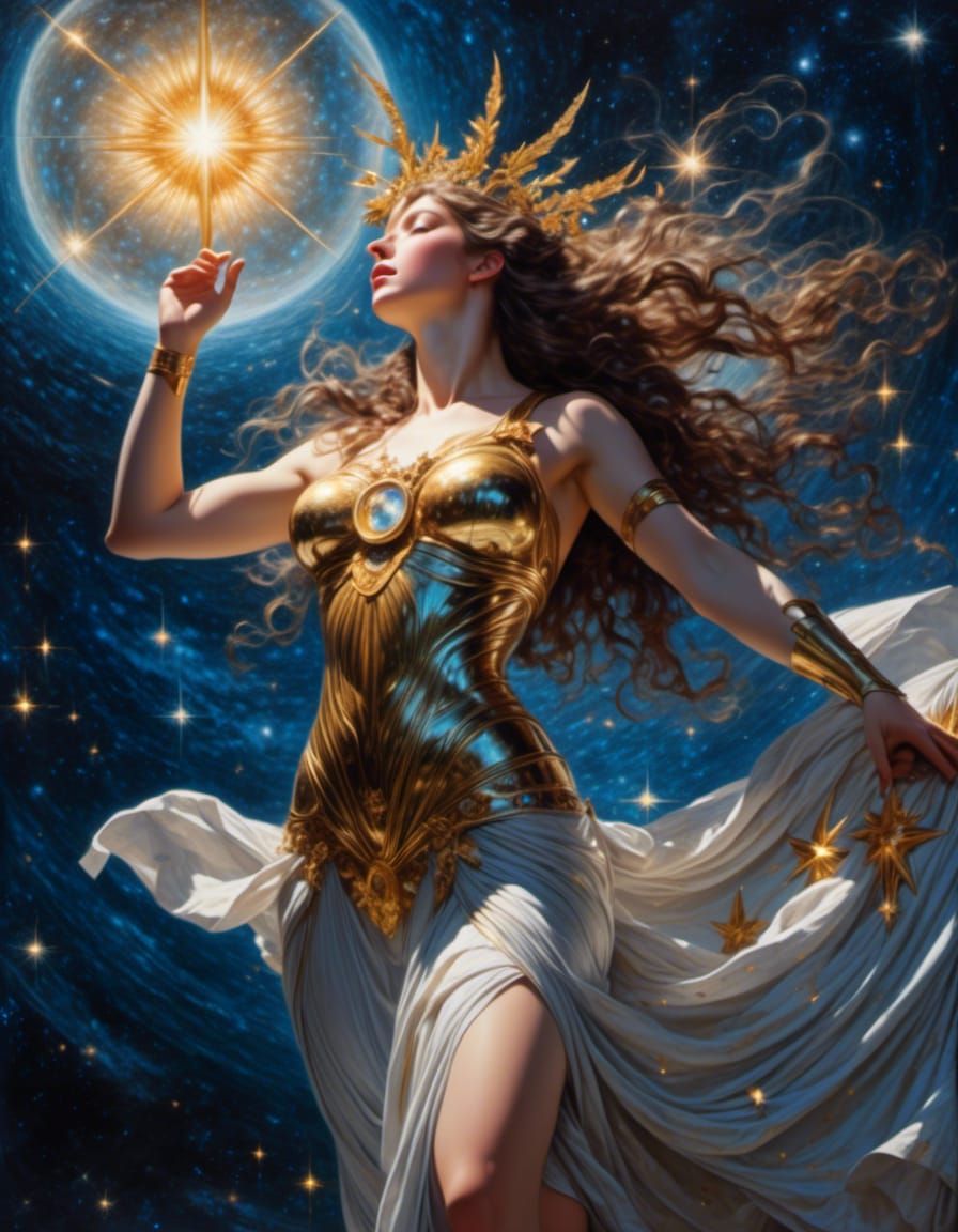 Asteria Greek Titan Goddess and Star Maiden - AI Generated Artwork - NightCafe Creator