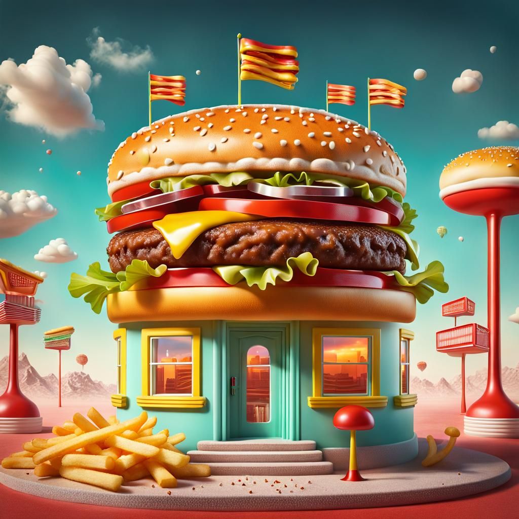 Fast Food World - AI Generated Artwork - NightCafe Creator