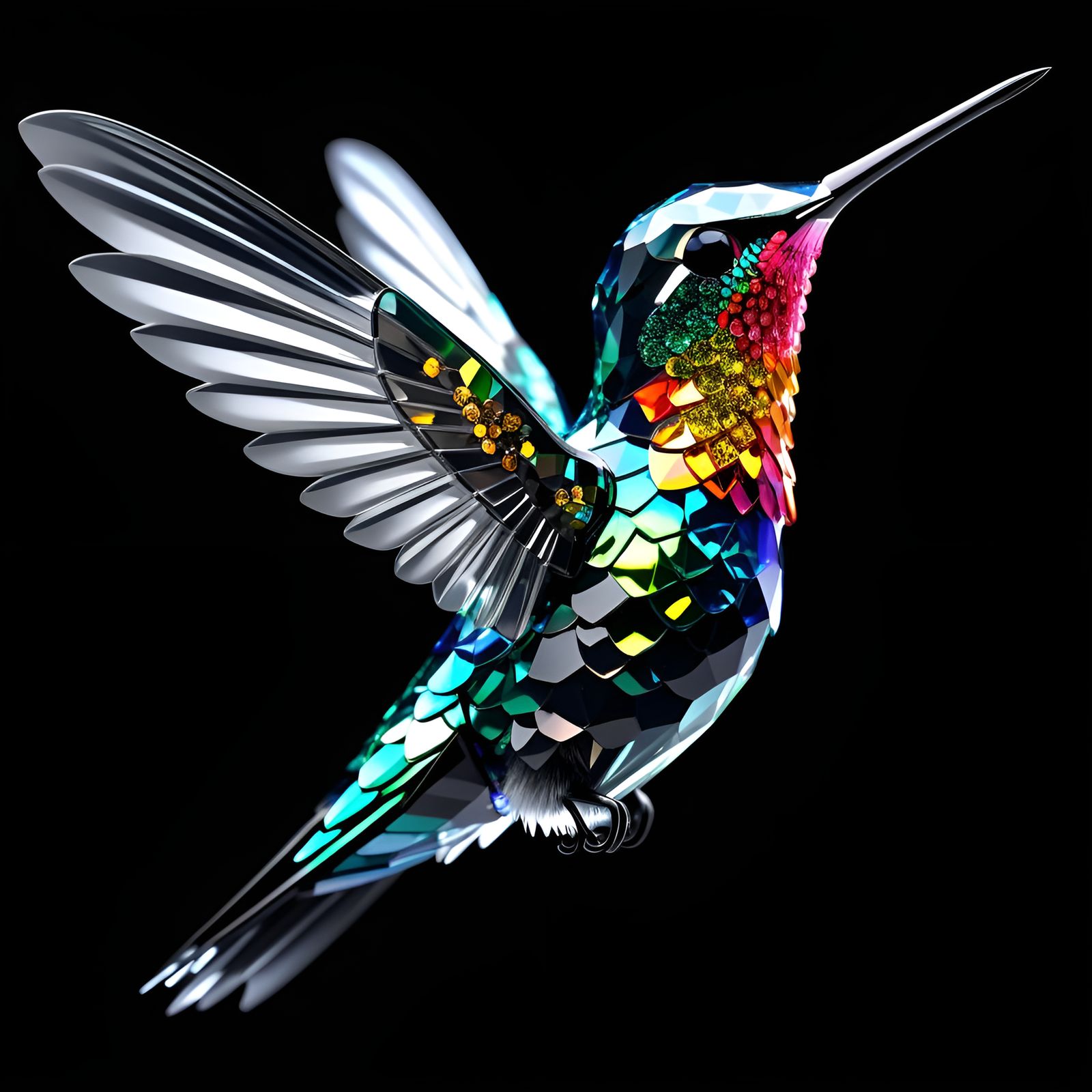 Crystalized Hummingbird - AI Generated Artwork - NightCafe Creator