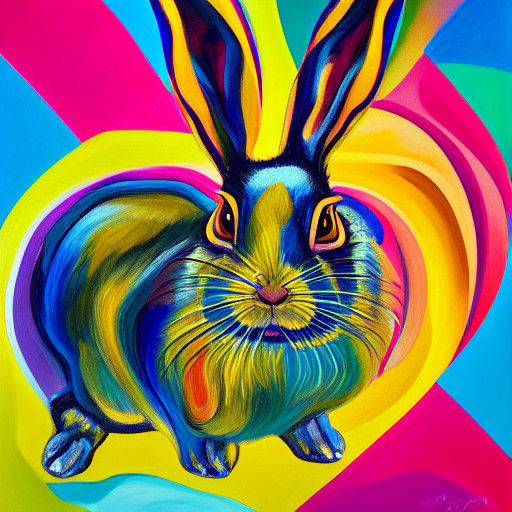 Proud Rabbit in a Vortex of Chaos - AI Art