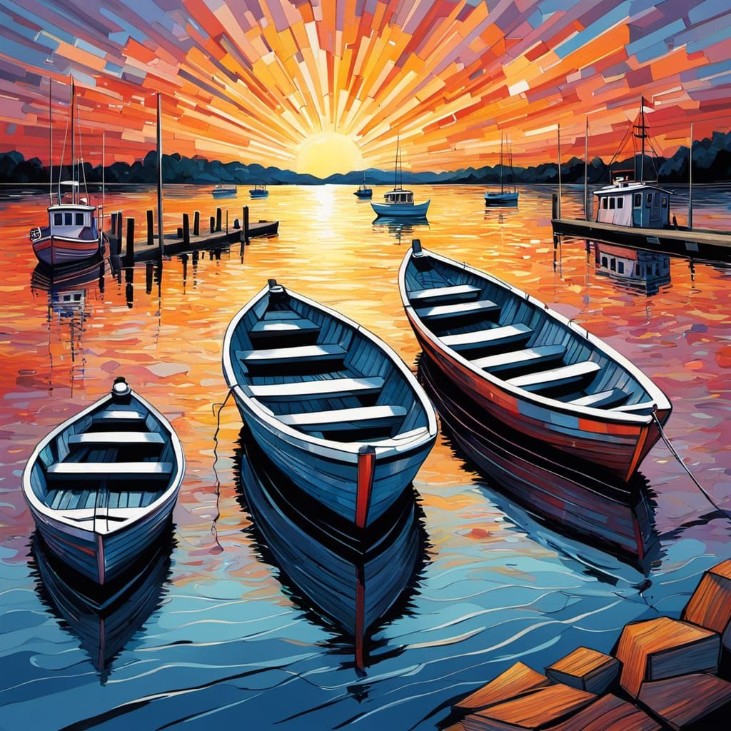 impressionist painting in patterns inspired by Zentangle