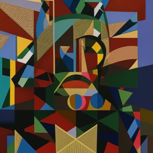 cubist painting, Neo-Cubism, layered overlapping geometry, art deco ...