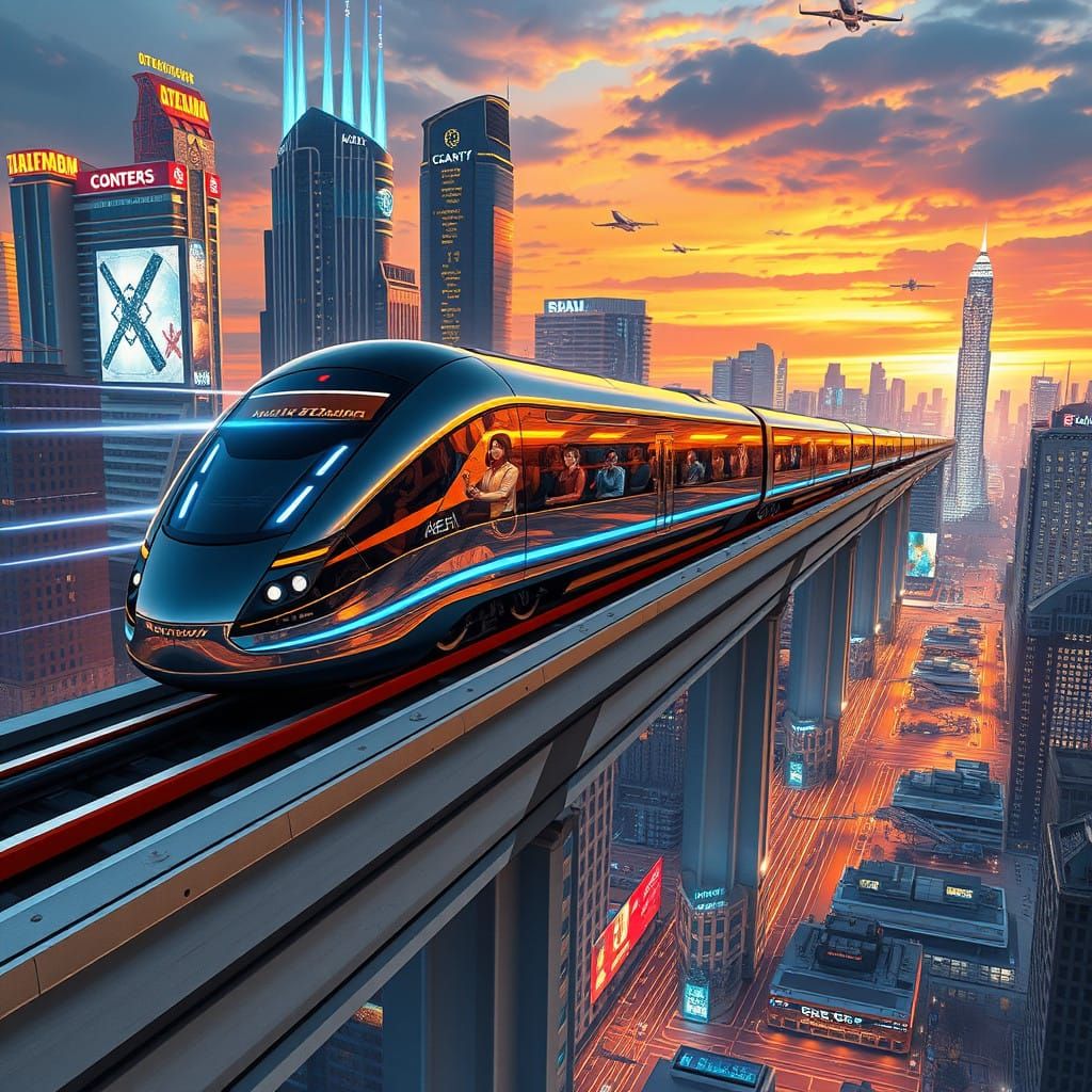 Futuristic High speed Train in Atlanta