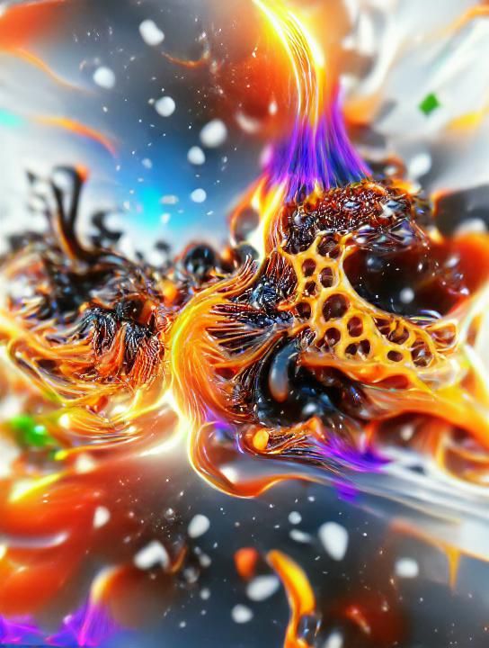 Galactic acid fractal liquid fire 8k 3d hdr unreal engine - AI ...