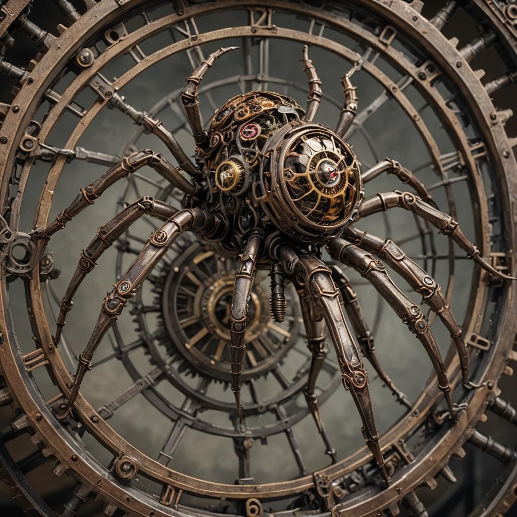 Steampunk Spider - AI Generated Artwork - NightCafe Creator
