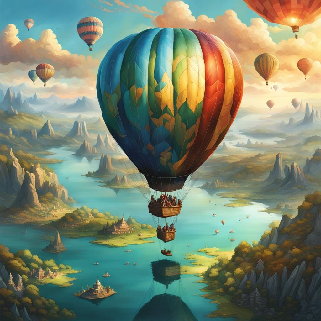 hot air balloon - AI Generated Artwork - NightCafe Creator