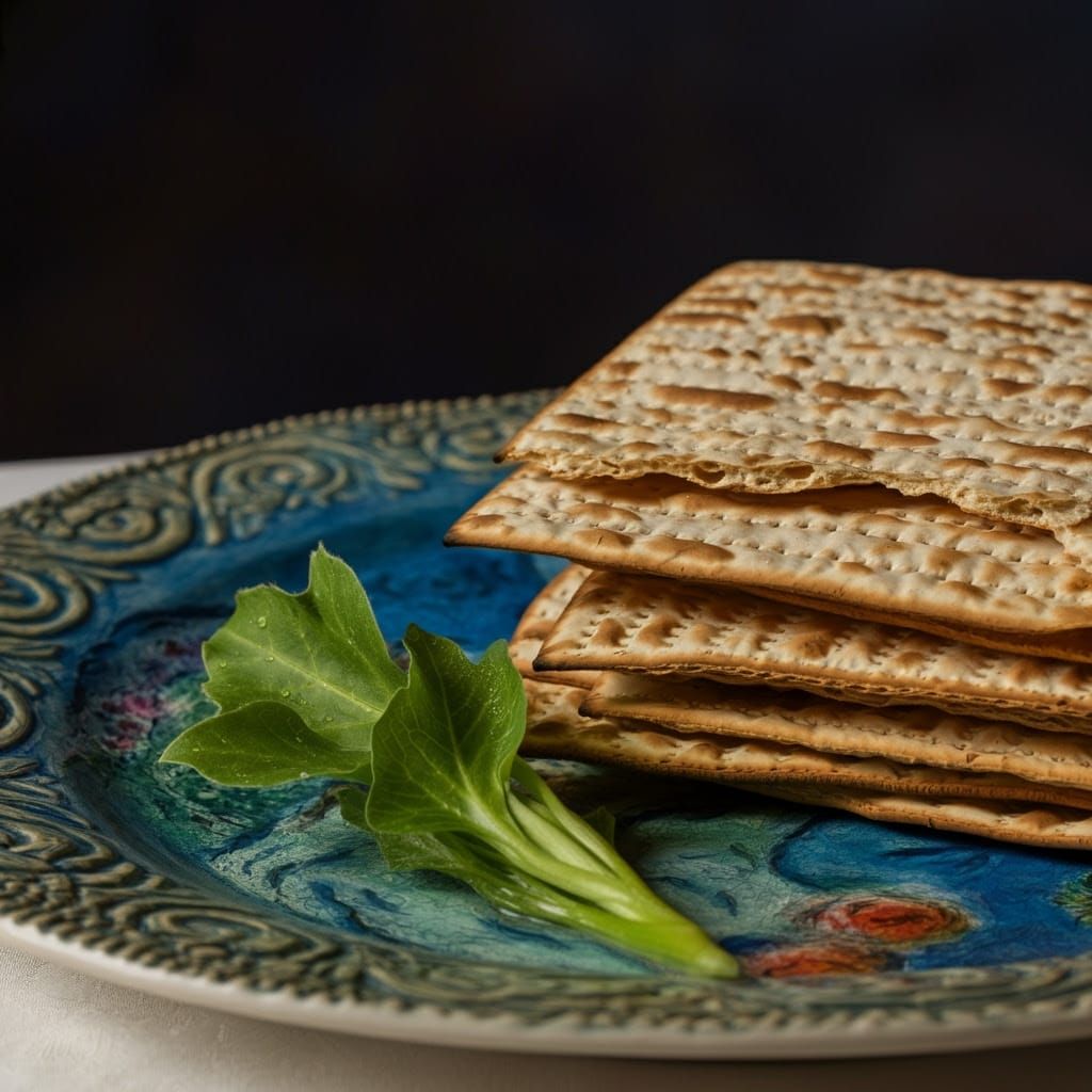 Create a picture of Passover matzah and maror
