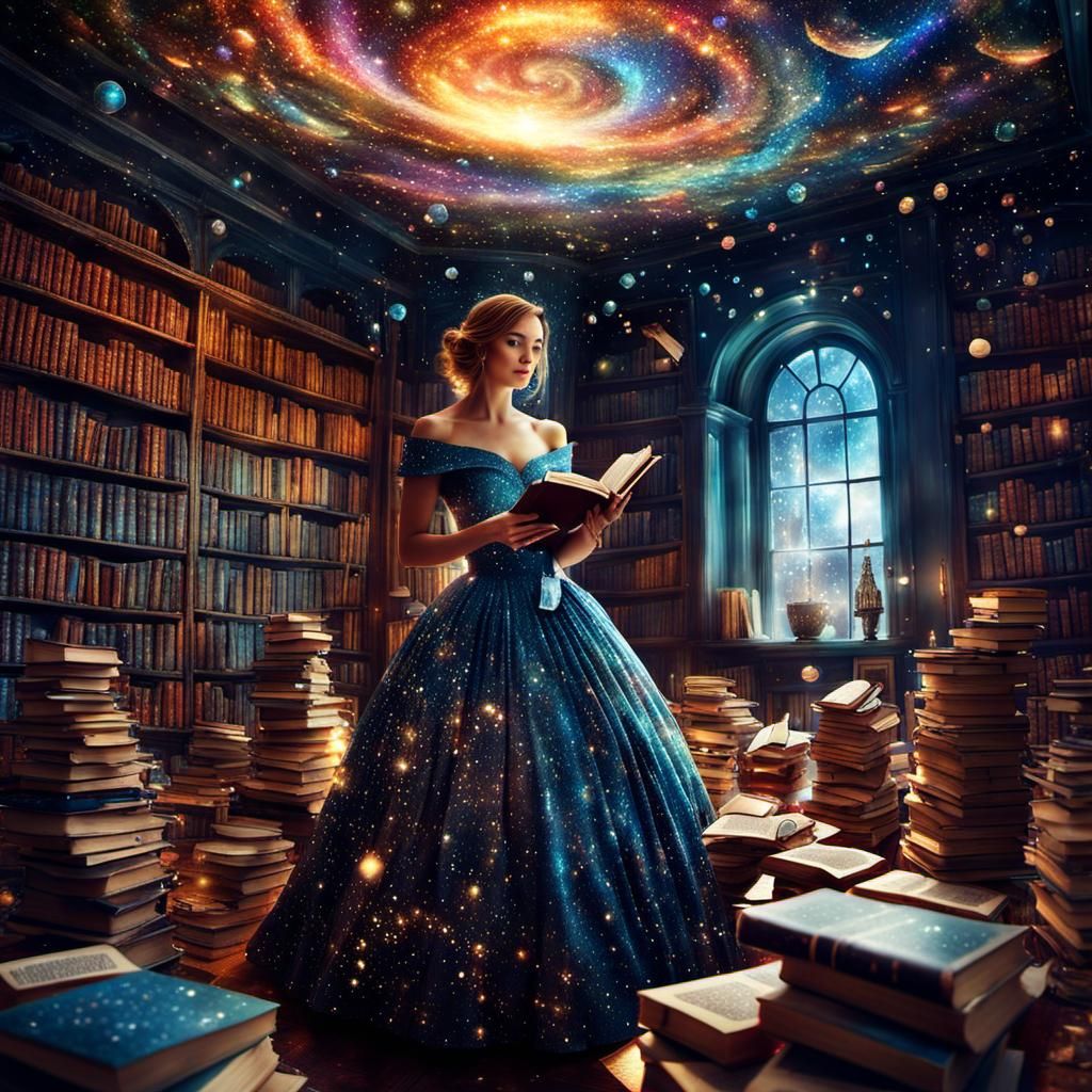 Beautiful Galaxy of Books! - AI Generated Artwork - NightCafe Creator