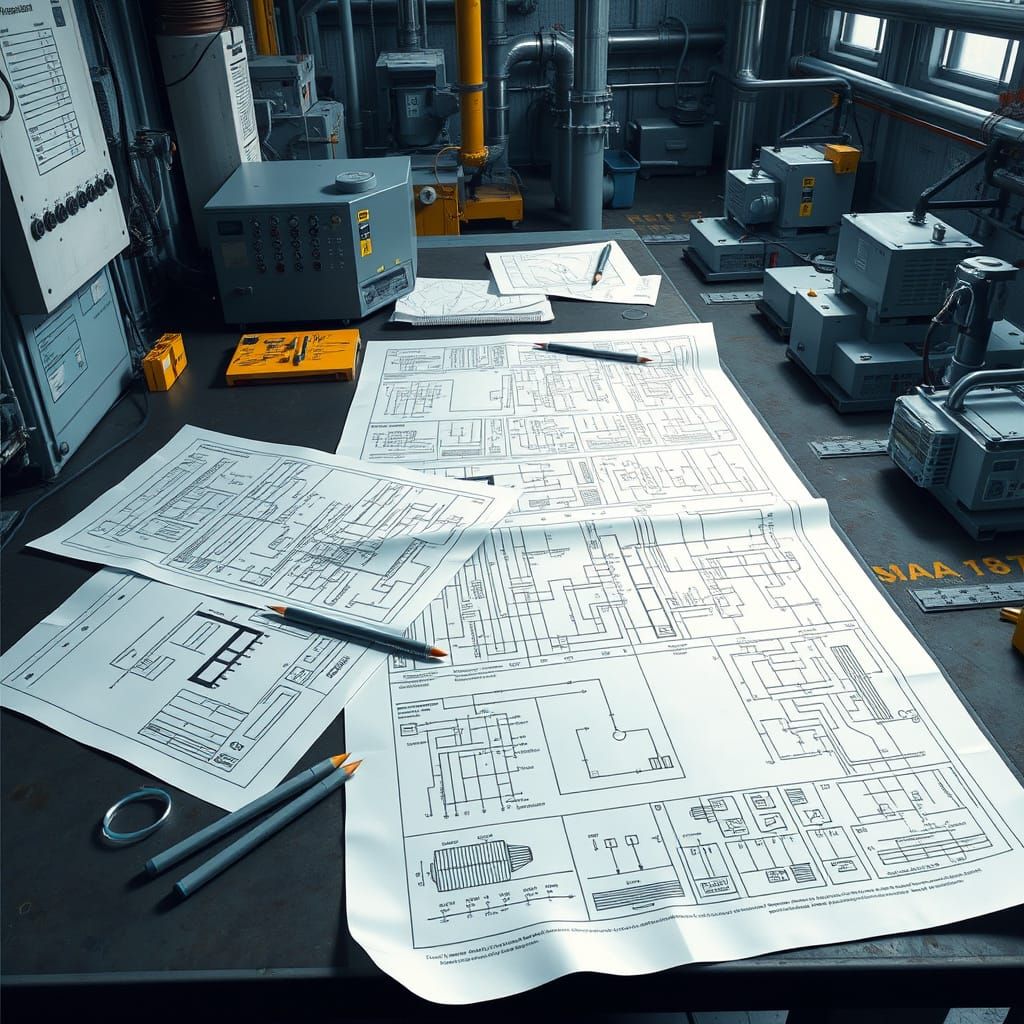 Realistic Chemical Engineering Blueprints in Photo... - AI Art