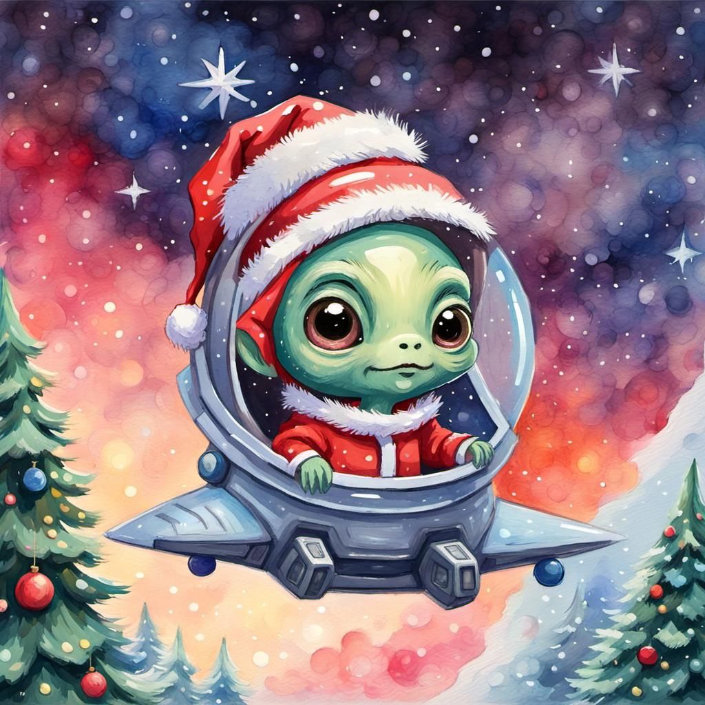 Baby alien Christmas - AI Generated Artwork - NightCafe Creator