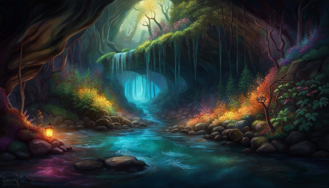 Enchanted Cave - AI Generated Artwork - NightCafe Creator