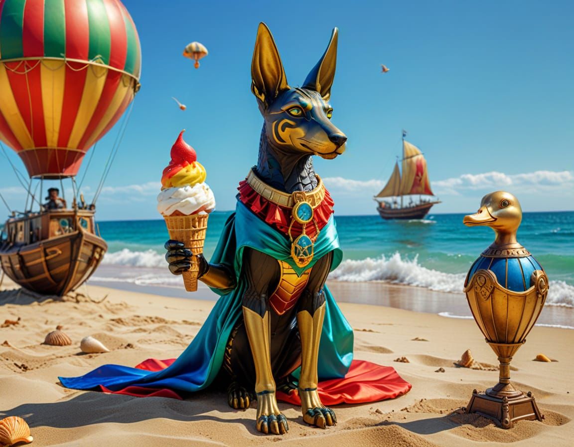 Anubis - Anubis's Steampunk Beach Vacation in 3D