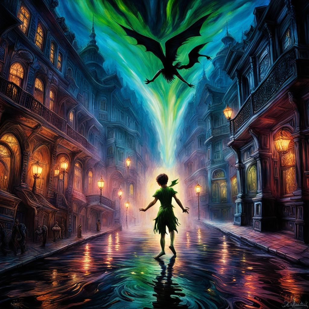 Peter Pan's shadow - AI Generated Artwork - NightCafe Creator