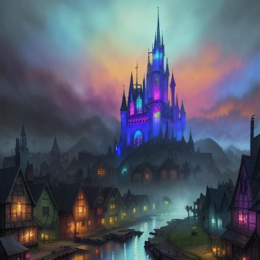 Gothic Horror Castles -- Enchanted Castle on the Hill - AI Generated ...