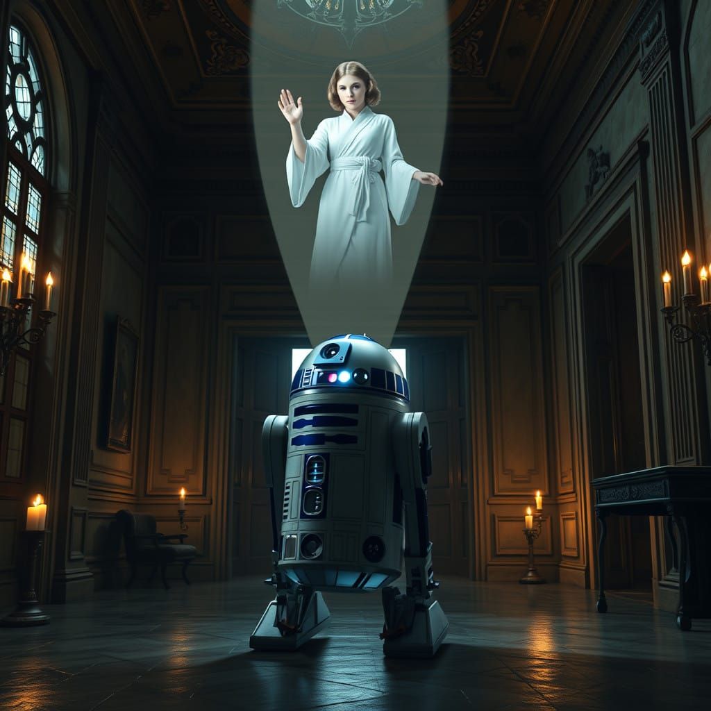 a hologram of Princess Leia - a hologram of Princess Leia