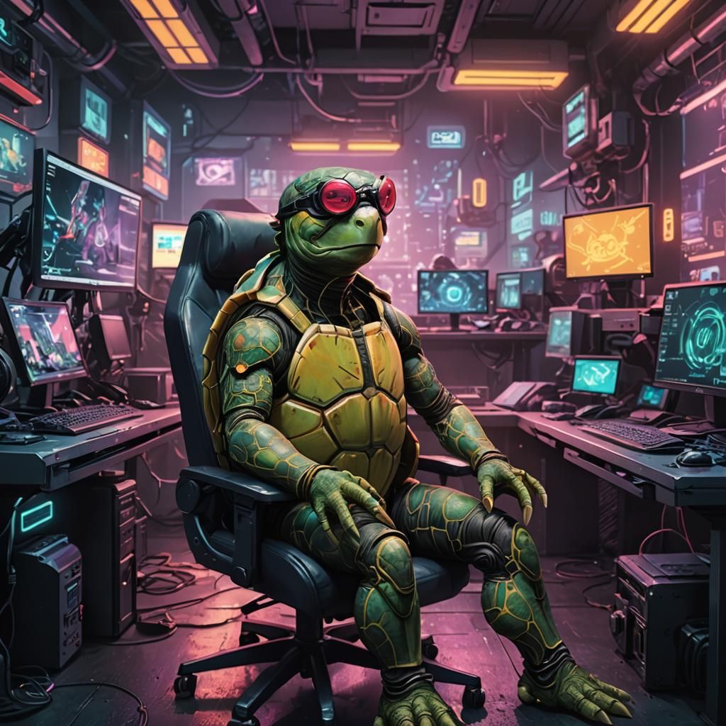 Turtle Hacker - AI Generated Artwork - NightCafe Creator