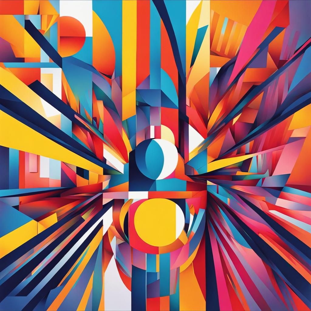 Create a striking and vibrant painting that explores the intricate ...