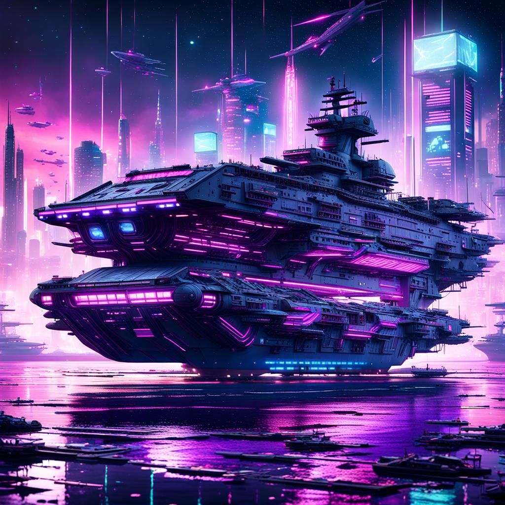 Cyberpunk Oil Rig - AI Generated Artwork - NightCafe Creator