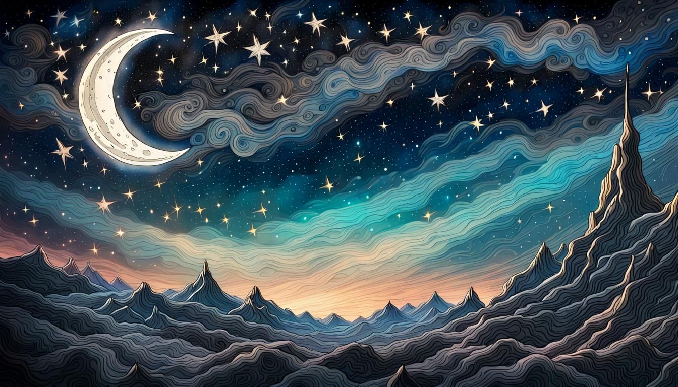 Starry night - AI Generated Artwork - NightCafe Creator