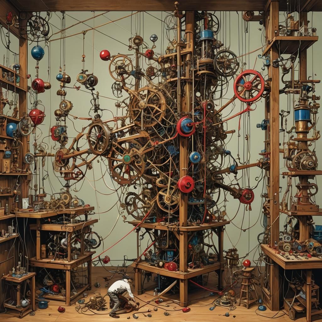 Rube Goldberg X Heath Robinson - AI Generated Artwork - NightCafe Creator