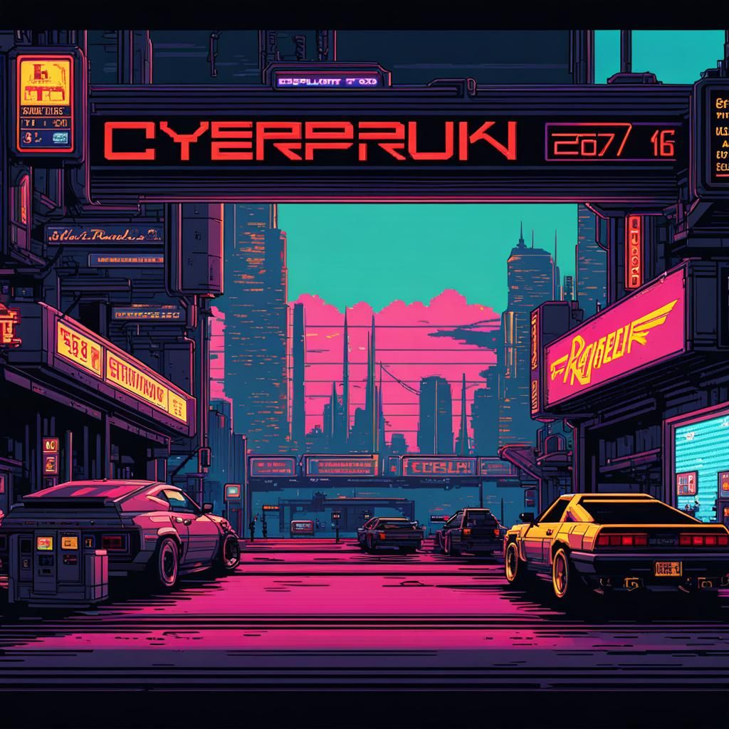 pixel art 16 bits snes version of cyberpunk 2077 3 - AI Generated ...