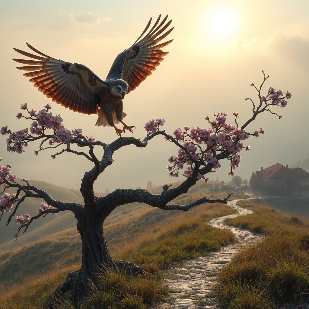 The Sparrowhawk and the old plum tree