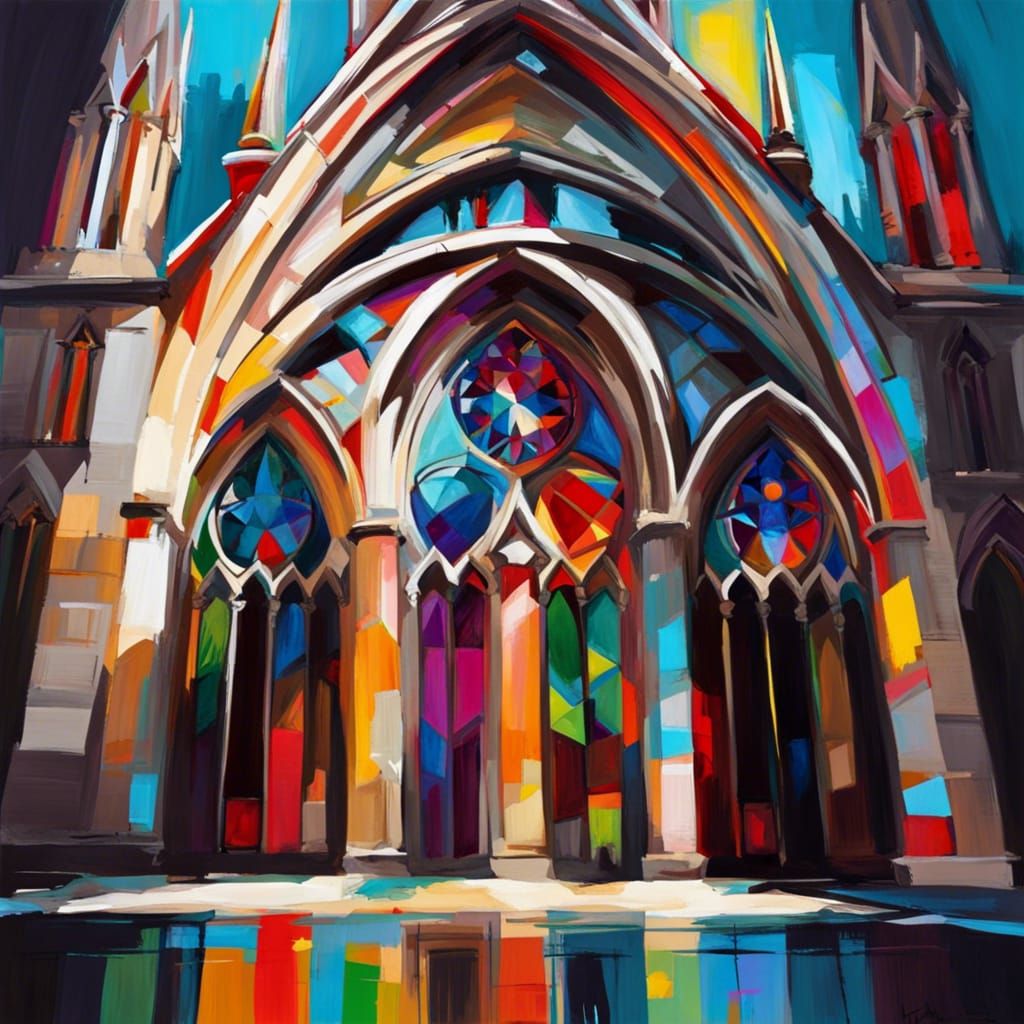 colorful gothic cathedral - AI Generated Artwork - NightCafe Creator