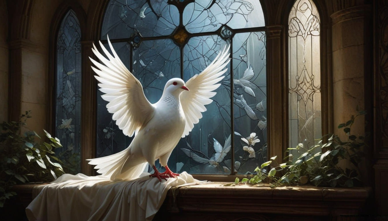 Departing Dove And Shattered Windows- Daily challenge #845 - NightCafe ...