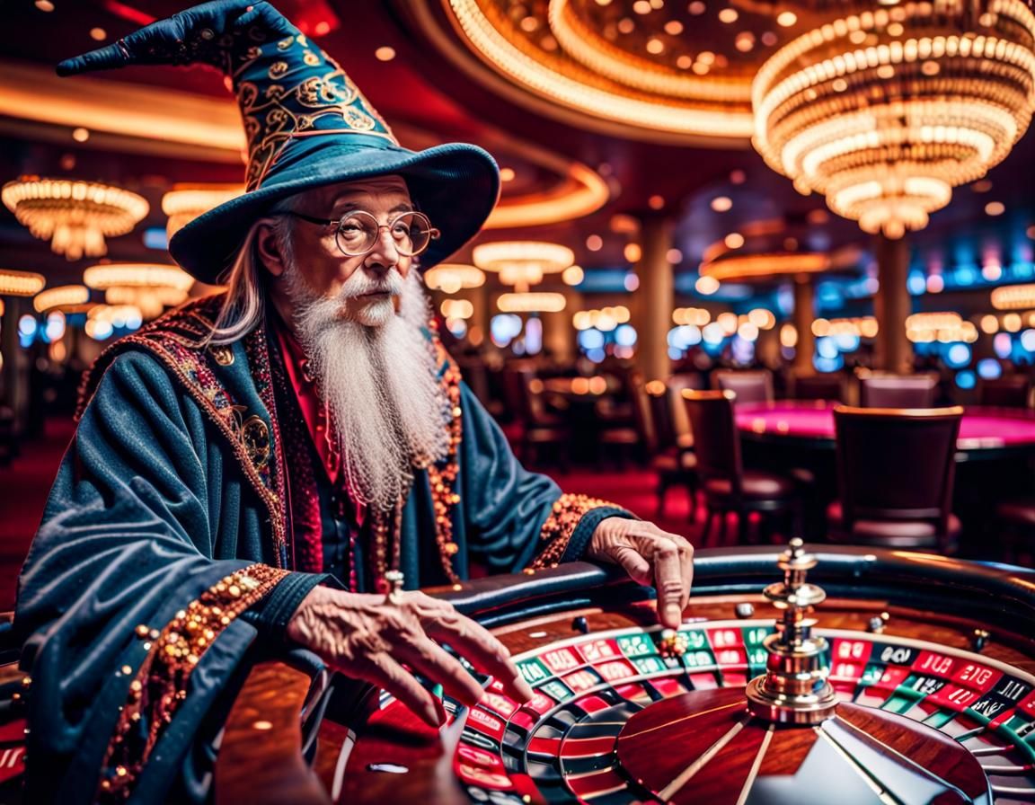 Wizard playing roulette - AI Generated Artwork - NightCafe Creator