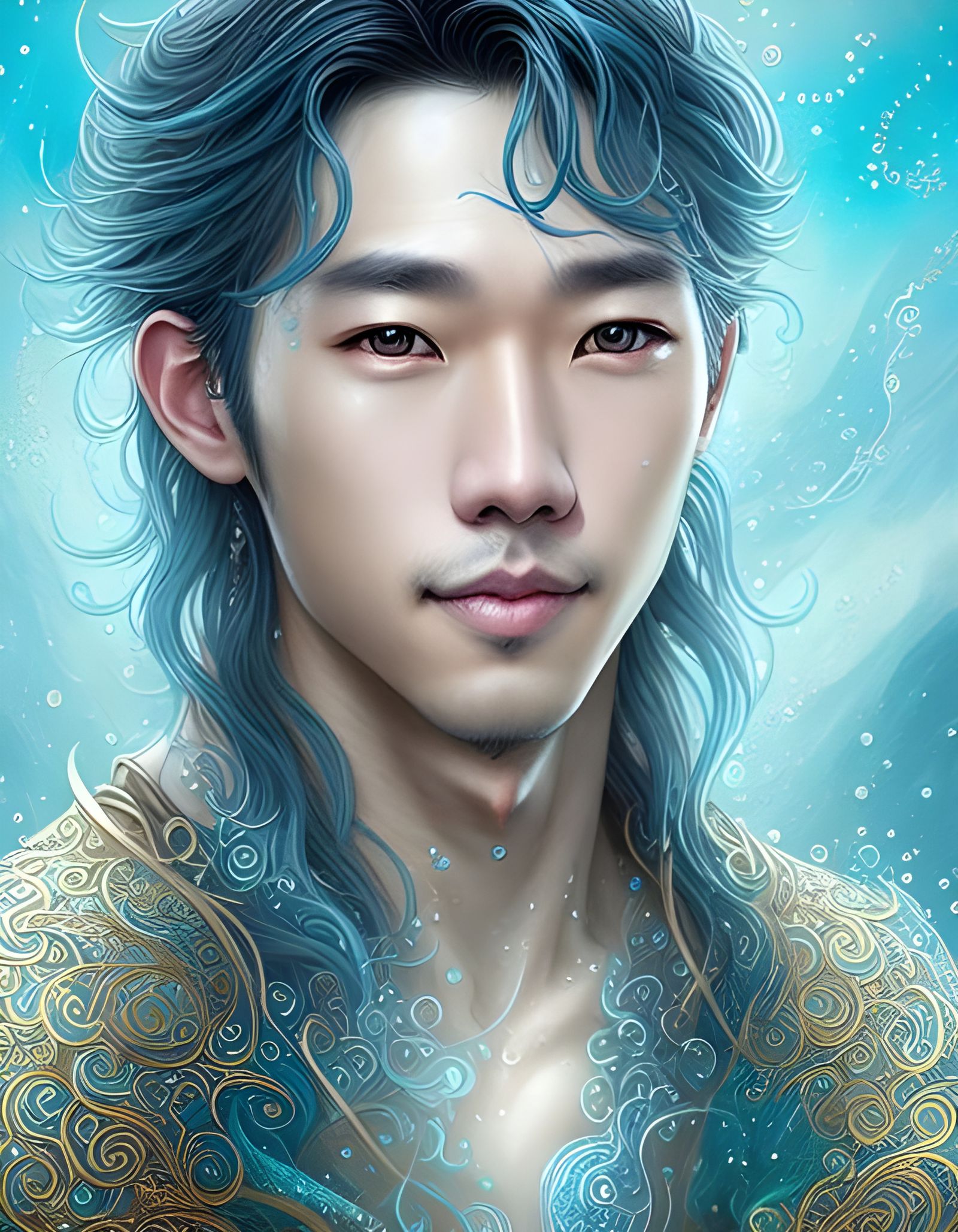 Water mage, male - AI Generated Artwork - NightCafe Creator