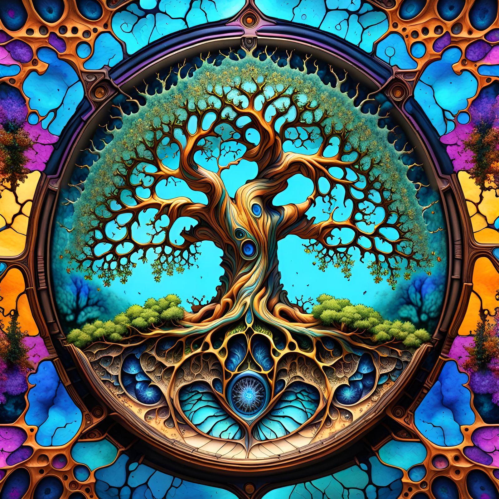 Psychedelic Tree Of Life 28oct23 - AI Generated Artwork - NightCafe Creator