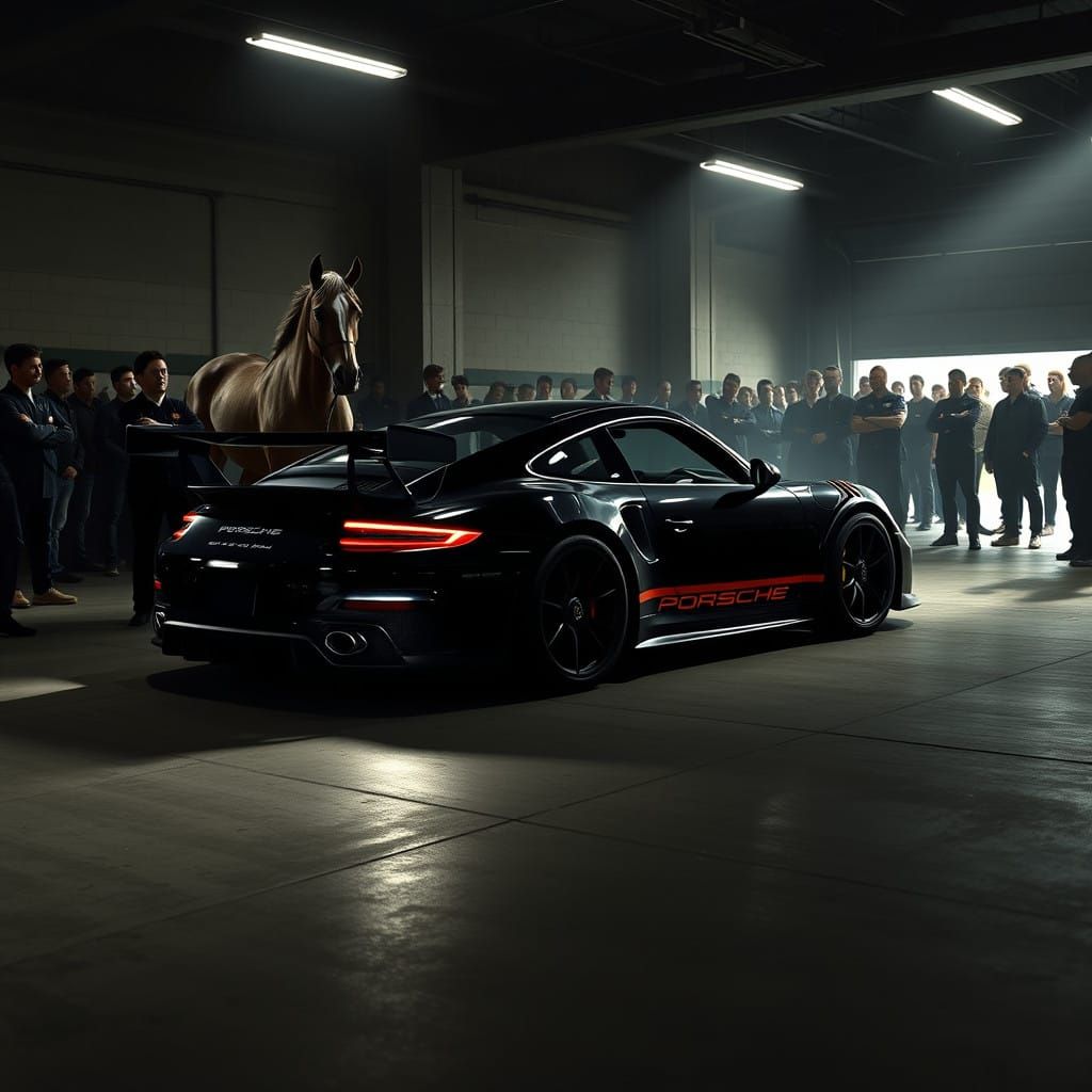 Gt4 RS - Sleek GT4 RS Porsche Surrounded by Awestruck Onloo...