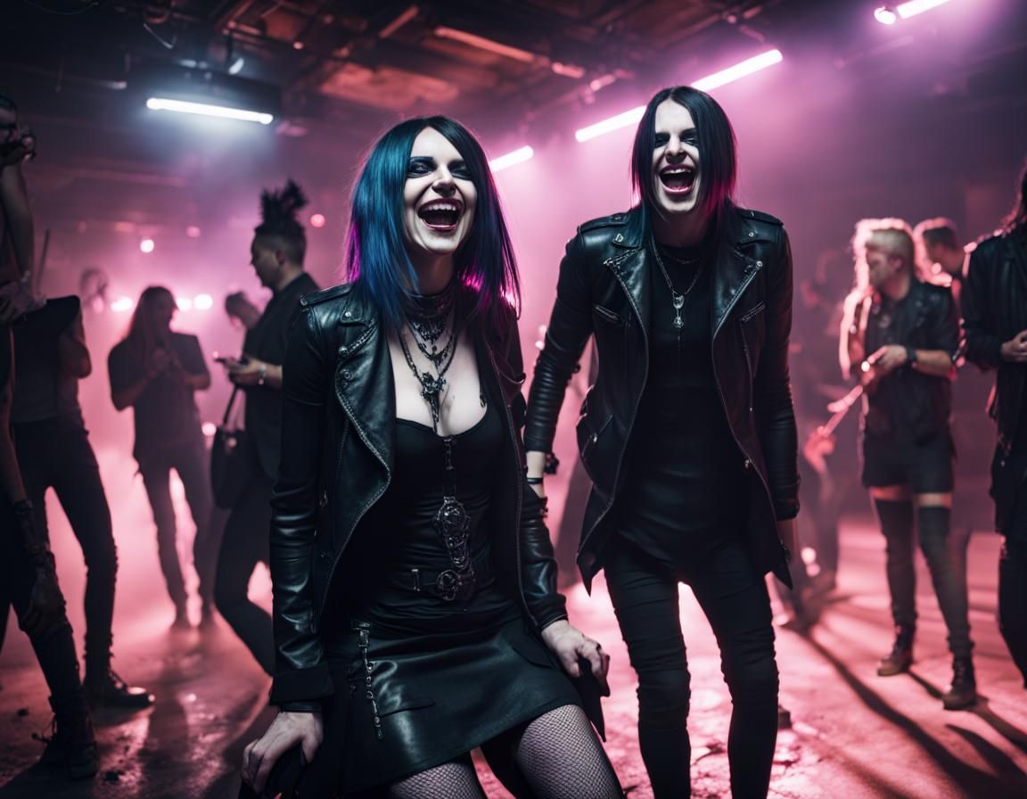 Laughing goths - AI Generated Artwork - NightCafe Creator