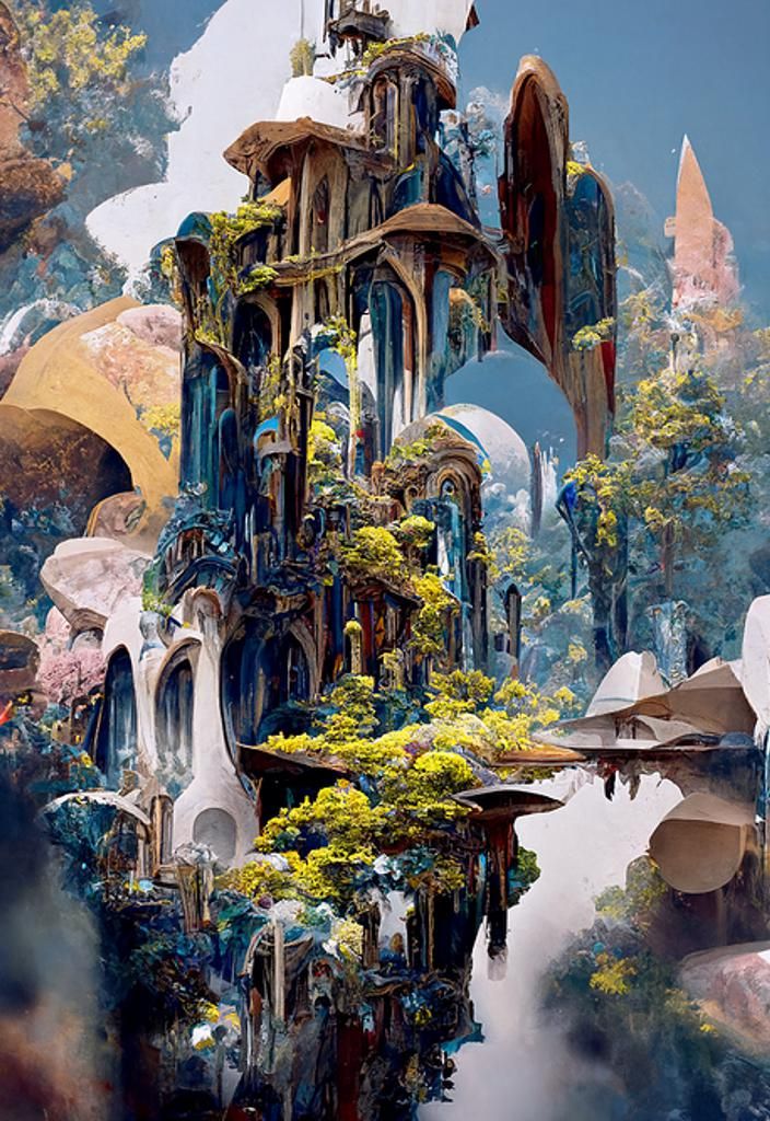 Futuristic Maximalist Moebius Dream watercolor Psychedelic - AI ...