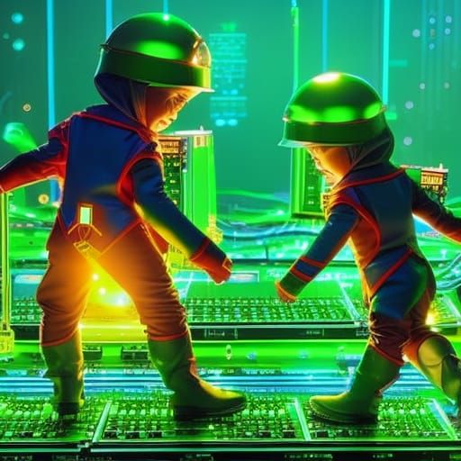 Computer elves - AI Generated Artwork - NightCafe Creator